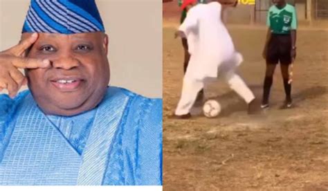 Davidos Uncle Ademola Adeleke Shows Off His Football Skills In Recent Event Kemi Filani