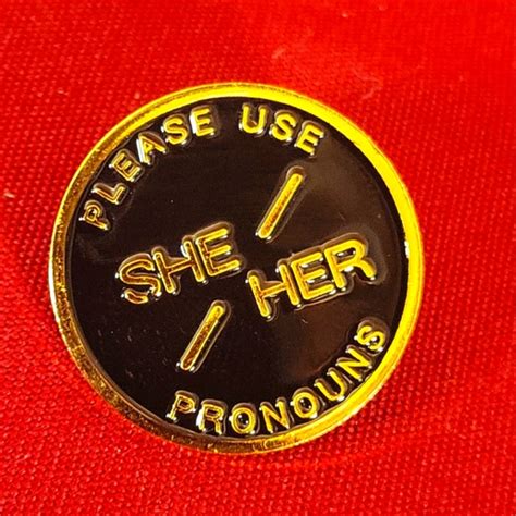 Lgbt Jewelry She Her Pronoun Pin Badge Lgtbq Transgender Black