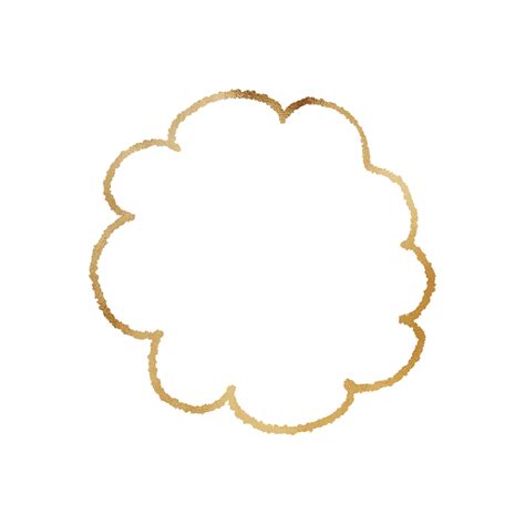 Gold Metallic Cloud Outlined 13214697 Png