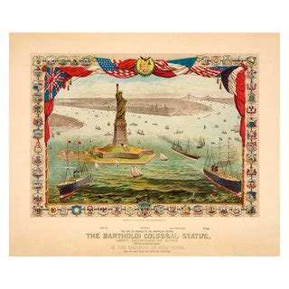 Bartholdi Colossal Statue Liberty Print 17 X 22 Contemporary