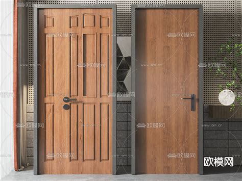 新中式子母门 单开门 木门 入户门3d模型下载 Id14023613 3dmax免费模型 欧模网