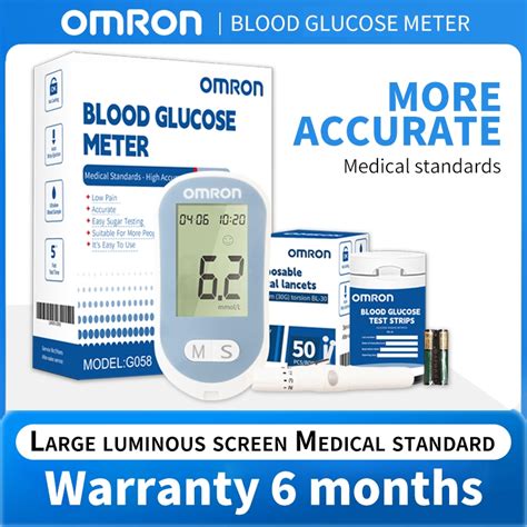 Omron Blood Sugar Test Kit With Strip 50 Glucose Meter Complete Set