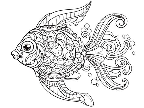 Captivating Goldfish Pattern Coloring Page