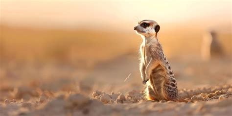 Observing Meerkats In Their Natural Habitat Foraging Standing Guard And