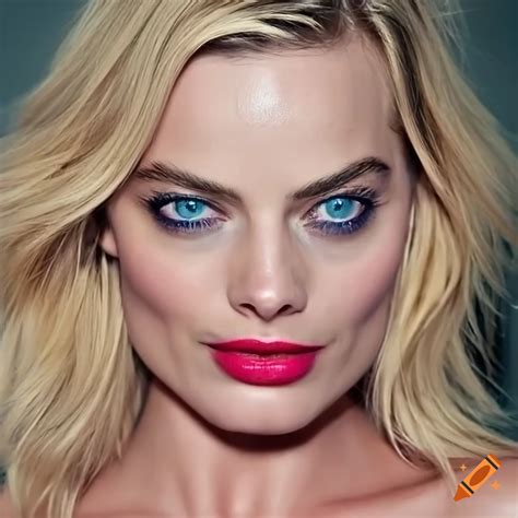Portrait Of Margot Robbie With Striking Features On Craiyon