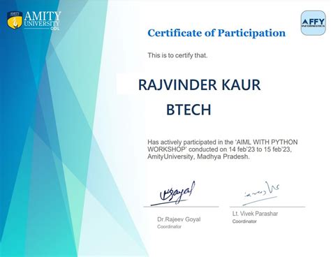 Aiml Workshopcertificate Continuouslearning Rajvinder Kaur
