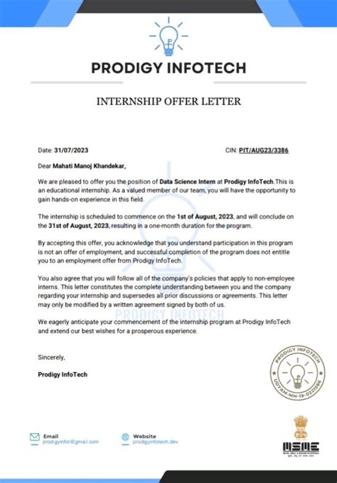 Mahati Khandekar On Linkedin Prodigyinfotech Datascience Intern