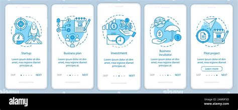 Business Industry Onboarding Mobile App Page Screen With Linear