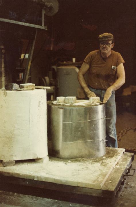 John Tuska Preparing Molds For A Foundry Class At The University Of