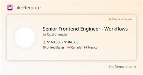 📩 Senior Frontend Engineer Workflows At 🏢 Customerio Salary 💰160000 184000 📍remote