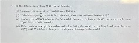 For The Data Set In Problem Do The Chegg Com