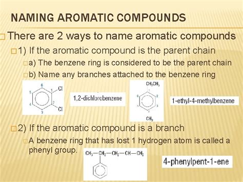 Aromatic Hydrocarbons Section 1 3 Summary Benzene Ring