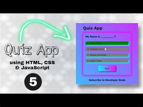 How To Make Quiz App Using HTML CSS JavaScript Part Developer Dude YouTube
