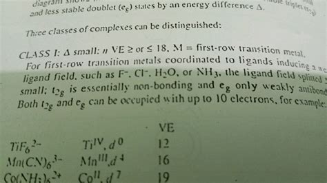 Three Classes Of Complexes Can Be Distinguished Class I Δ Small N Ve