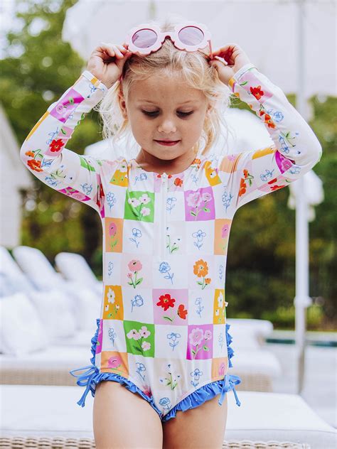 Solid Rash Guard Checkered Blooms Sweethoney Clothing