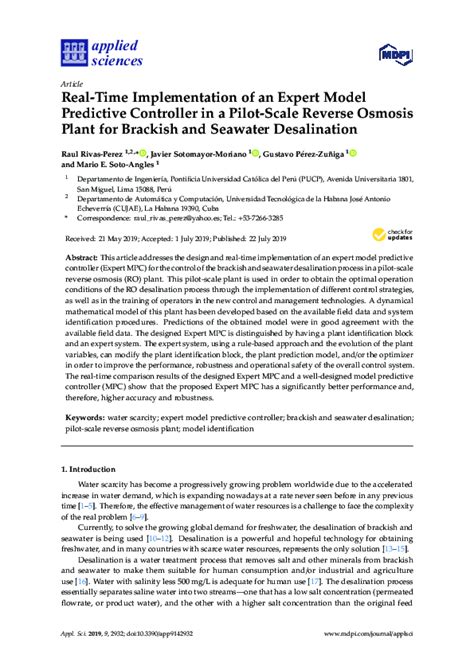 Pdf Real Time Implementation Of An Expert Model Predictive Controller