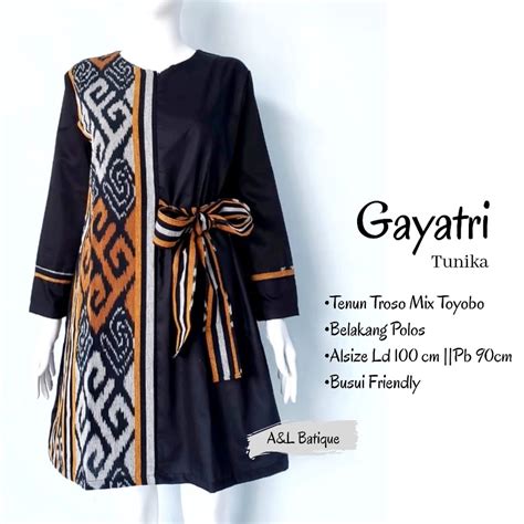 Jual Batik Kerja Solo Tunik Tenun Kombinasi Tenun Original Batik