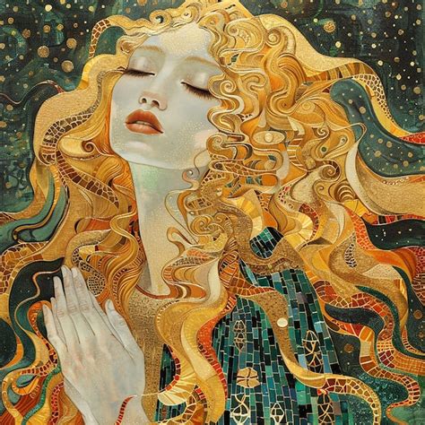 Gustav Klimt Style 4k Image Of The Platina Premium Ai Generated Image