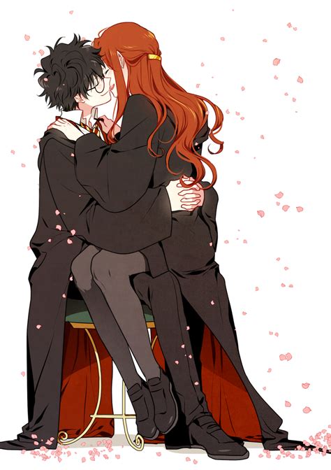 Harry Potter Y Ginny Weasley Anime 800x1135 Wallpaper