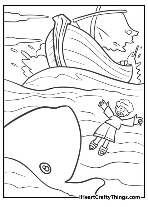 Jonah And The Whale Colouring Page