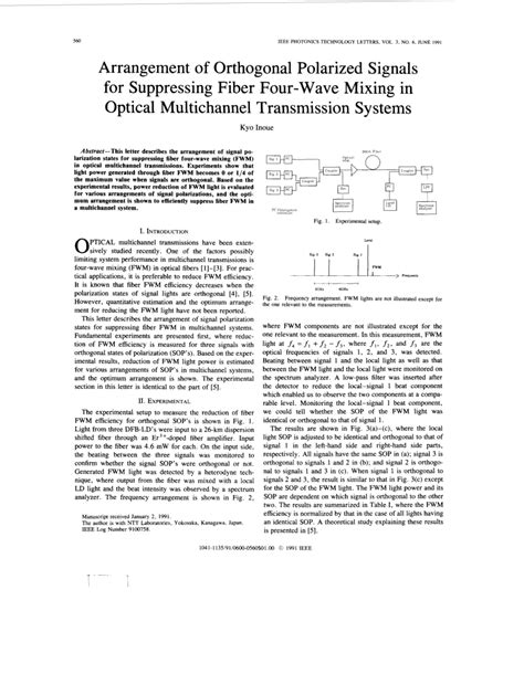Pdf Arrangement Of Orthogonal Polarized Signals For Suppressing Fiber