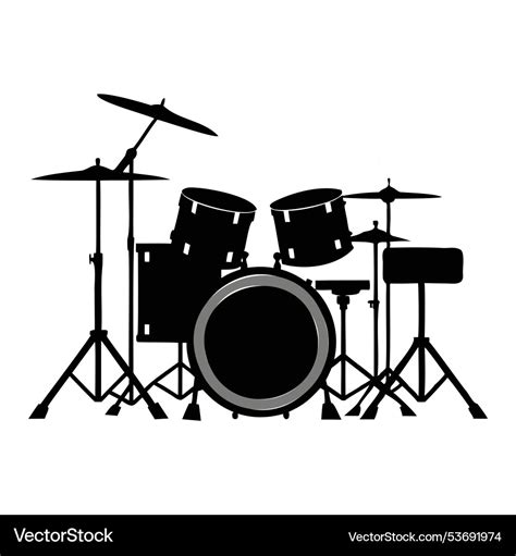 Drum Kit Silhouette Royalty Free Vector Image VectorStock