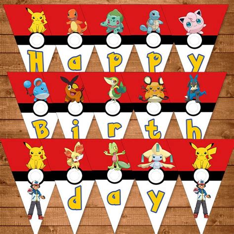 Pokemon Party Decorations Pokemon Birthday Banner Ideas Pokeball