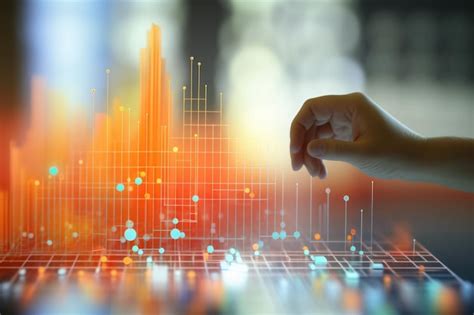 Premium Photo Hand With A Pointer In A Chart With Data Analysis On A Bokeh Background