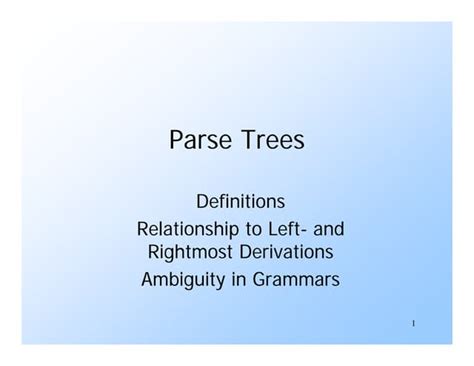 Toc 8 Derivation Parse Tree And Ambiguity Check Pdf