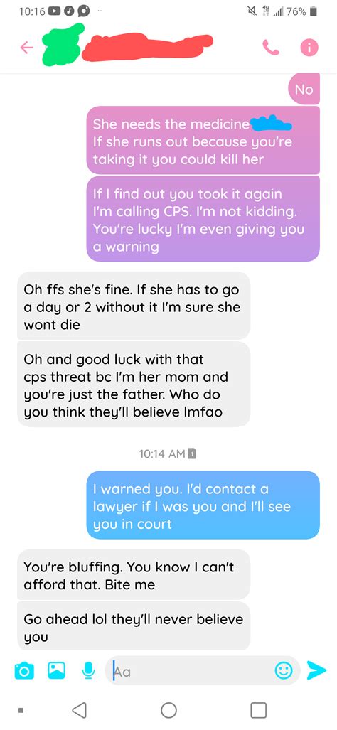 My Daughter Told Me Her Mother My Ex Wife Took Her Medicine A Few