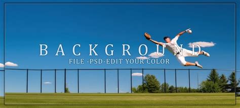Premium Psd Baseball Player Leaping For A Catch