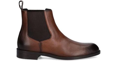 Boss Pull Tab Chelsea Boots In Brown For Men Lyst