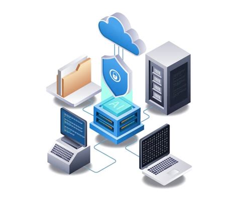 End Point Data Security Cloud Server Application Vector Image