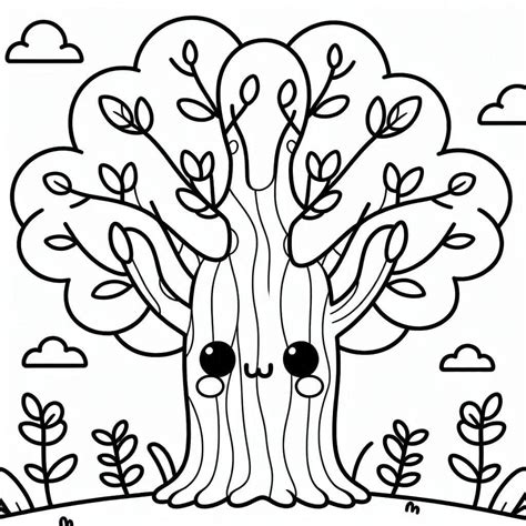 Ein Wunderschöner Baum Zum Ausmalen Kostenlos Malvorlagen Und Ausmalbilder Zum Ausdrucken