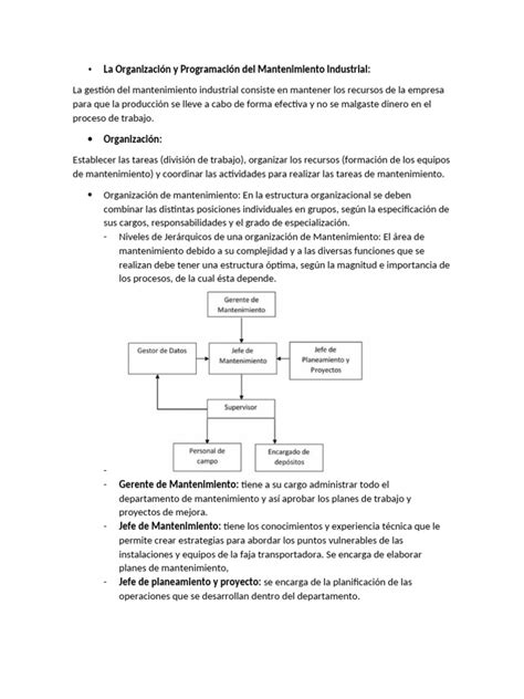 La Organización Y Programación Del Mantenimiento Industrial Pdf