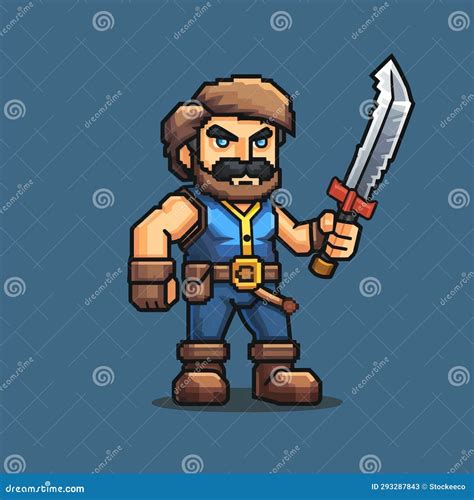 Pixel Art Electrician 8 Bit Low Res Computer Platform Game Character Pixel Art Electrician 8 Bit Low Res Computer Platform Game Character