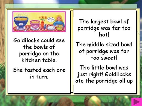 Goldilocks And The Three Bears Story Retold By