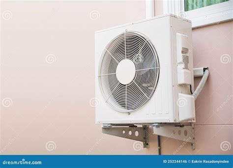 Air Compressor Close Up External Split Wall Type Of Outdoor Air