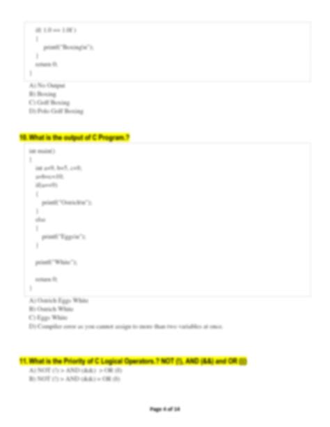 Solution Mcq Questions About C Programming Language With Answers Part2