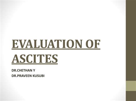 Evaluation Of Ascites Ppt