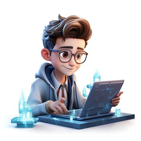 Premium Photo 3d Render Of An Involved Youth Learning Coding On Creative Concept Digital