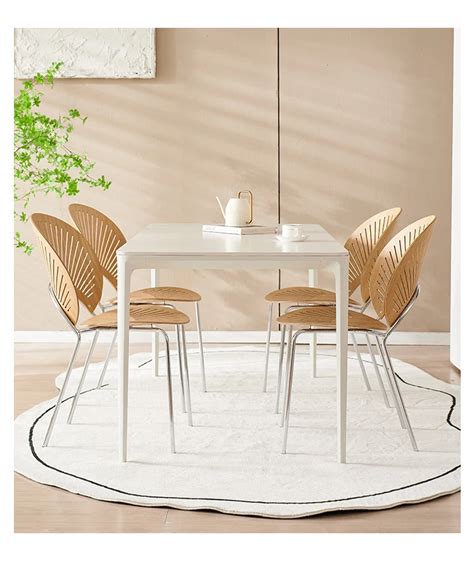 White Marble Oval Dining Table Setsuitable For 4 Living Roomsvillas
