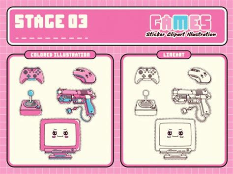 90s tools games sticker clipart bundle graphic by decoconiodesign