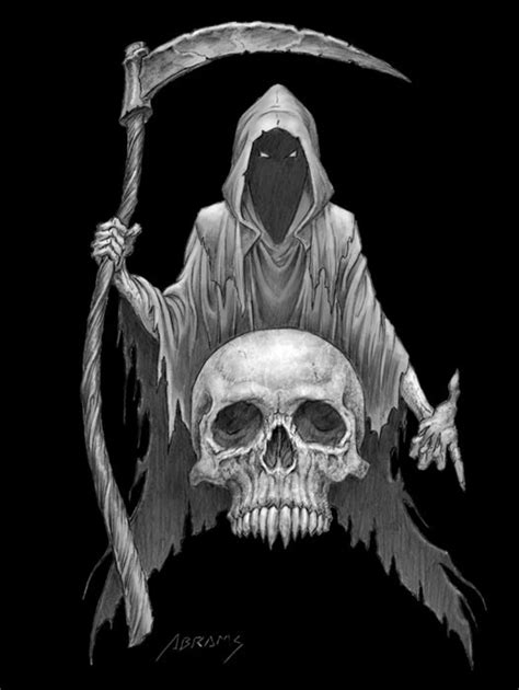 Grim Reaper Skull Drawing