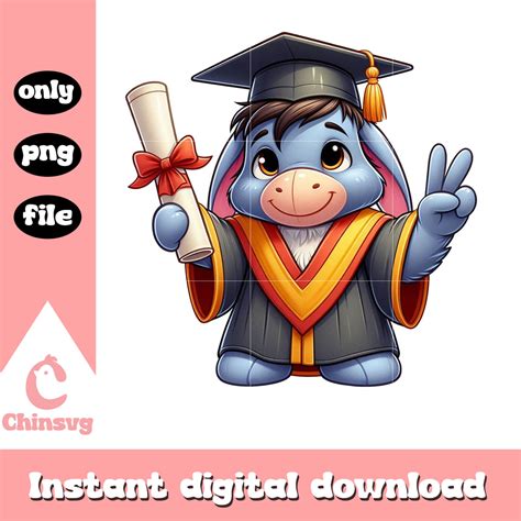 Eeyore Chibi Graduation Png Graduation Day Design Png Eeyore Png Chinsvg
