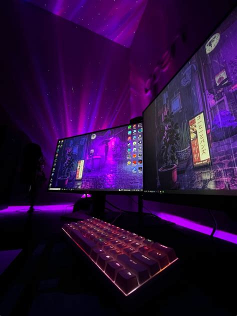 Purple Cyberpunk Gaming Setup