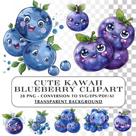 Blueberry Clipart Cute