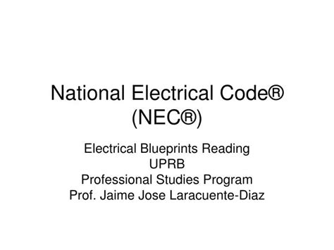 Ppt National Electrical Code® Nec® Powerpoint Presentation Free Download Id 985241