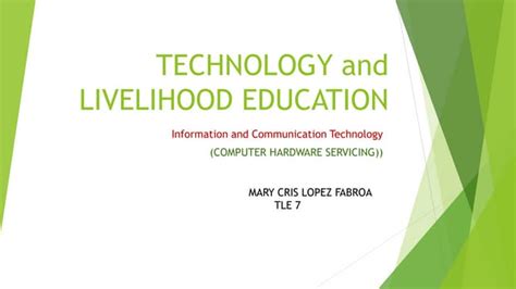 Technology And Livelihood Educationpptx