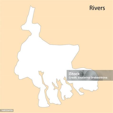 High Quality Map Of Rivers Is A Region Of Nigeria Stock Illustration